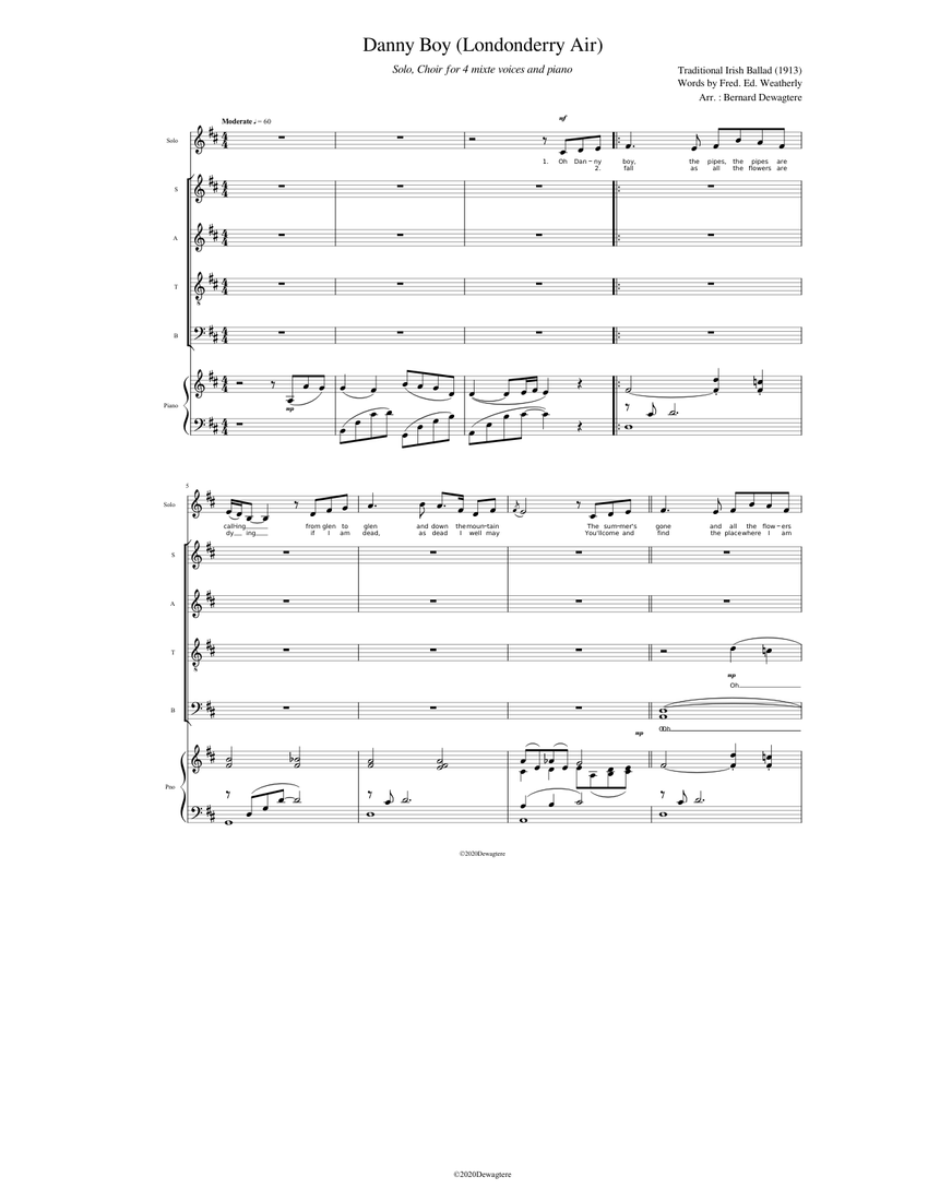 Soliste SATB & piano Sheet music for Piano, Bass voice, Vocals (Choral ...