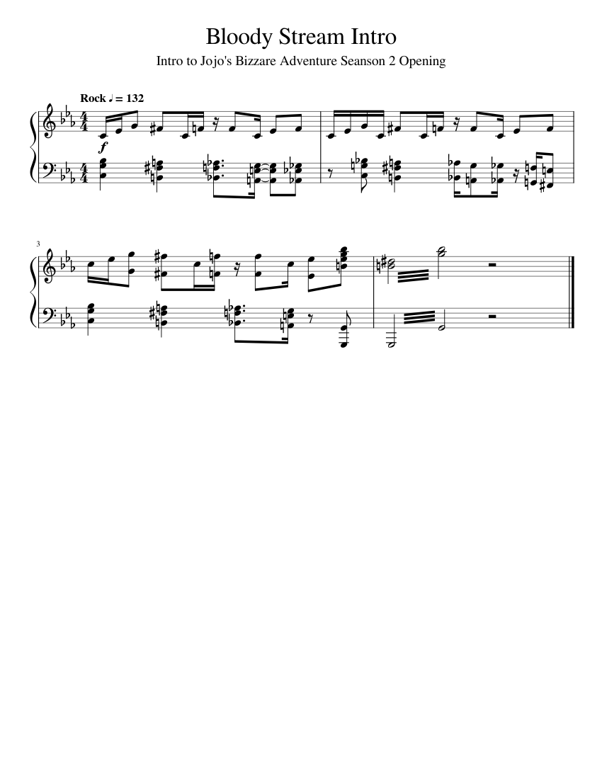 Bloody Stream Intro Sheet music for Piano (Solo) | Musescore.com