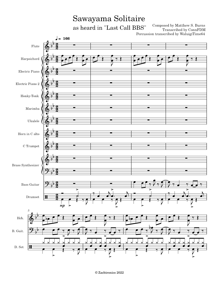 Sawayama Solitaire – Matthew S. Burns Sheet music for Piano ...