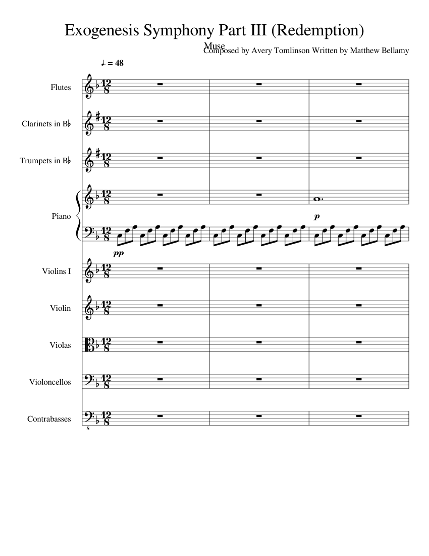Exogenesis Symphony Part III (Redemption) Full Orchestra Sheet music ...