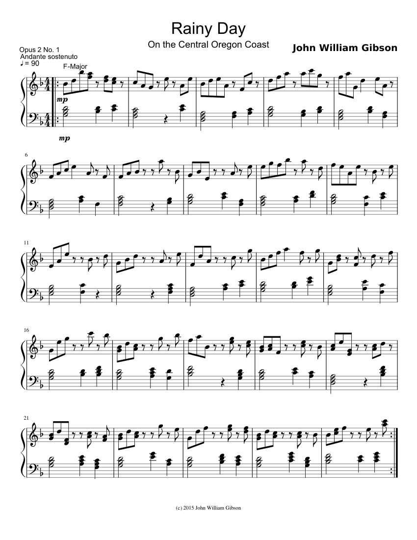 Rainy Day Sheet music for Piano (Solo) | Musescore.com