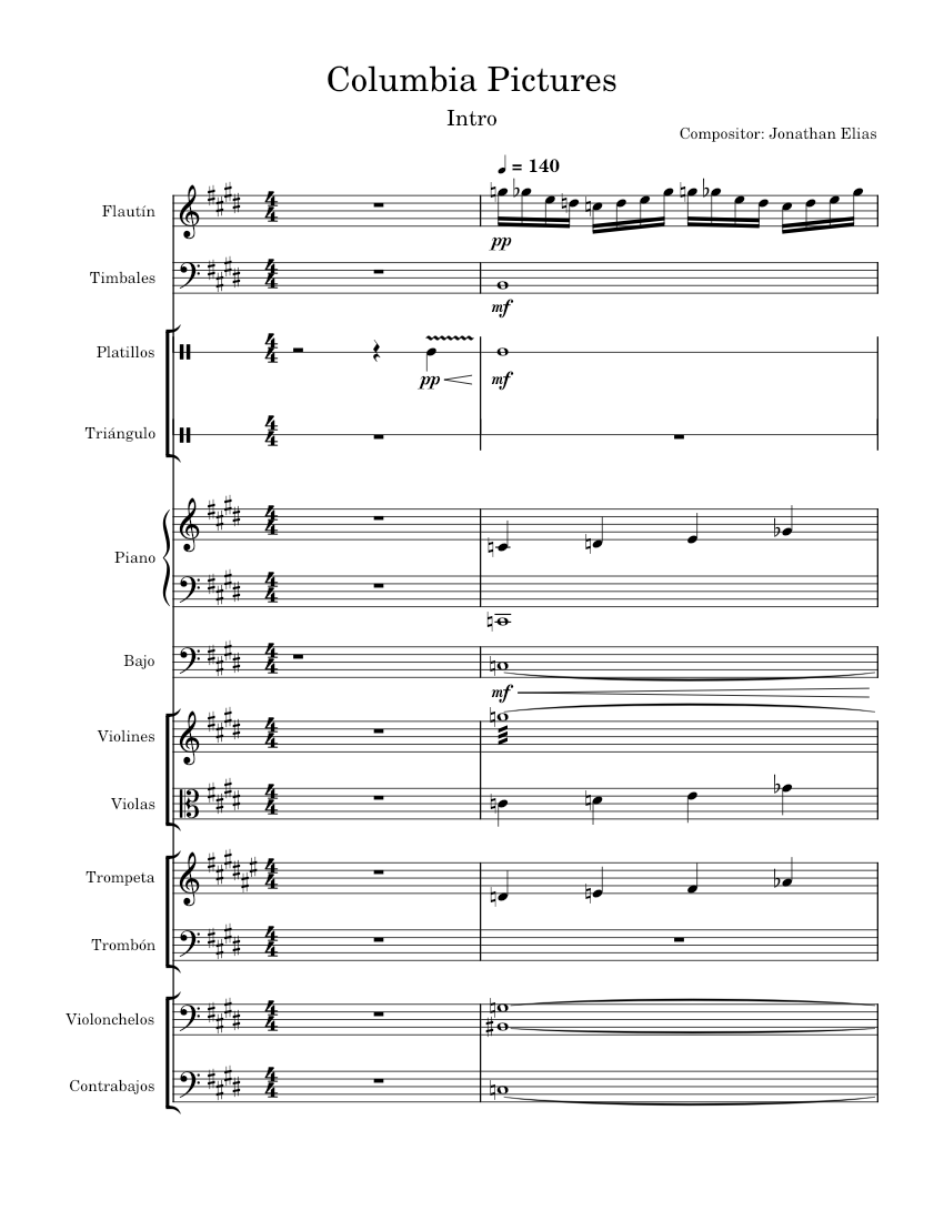Columbia Pictures Theme – Misc Soundtrack Columbia Pictures Theme Sheet ...