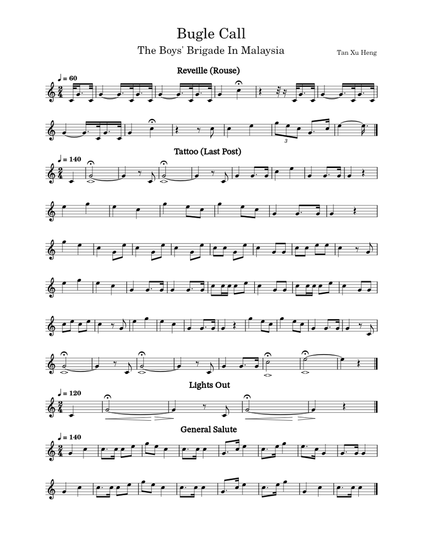 Bugle Call - The Boys' Brigade Sheet music for Trumpet in b-flat (Solo ...
