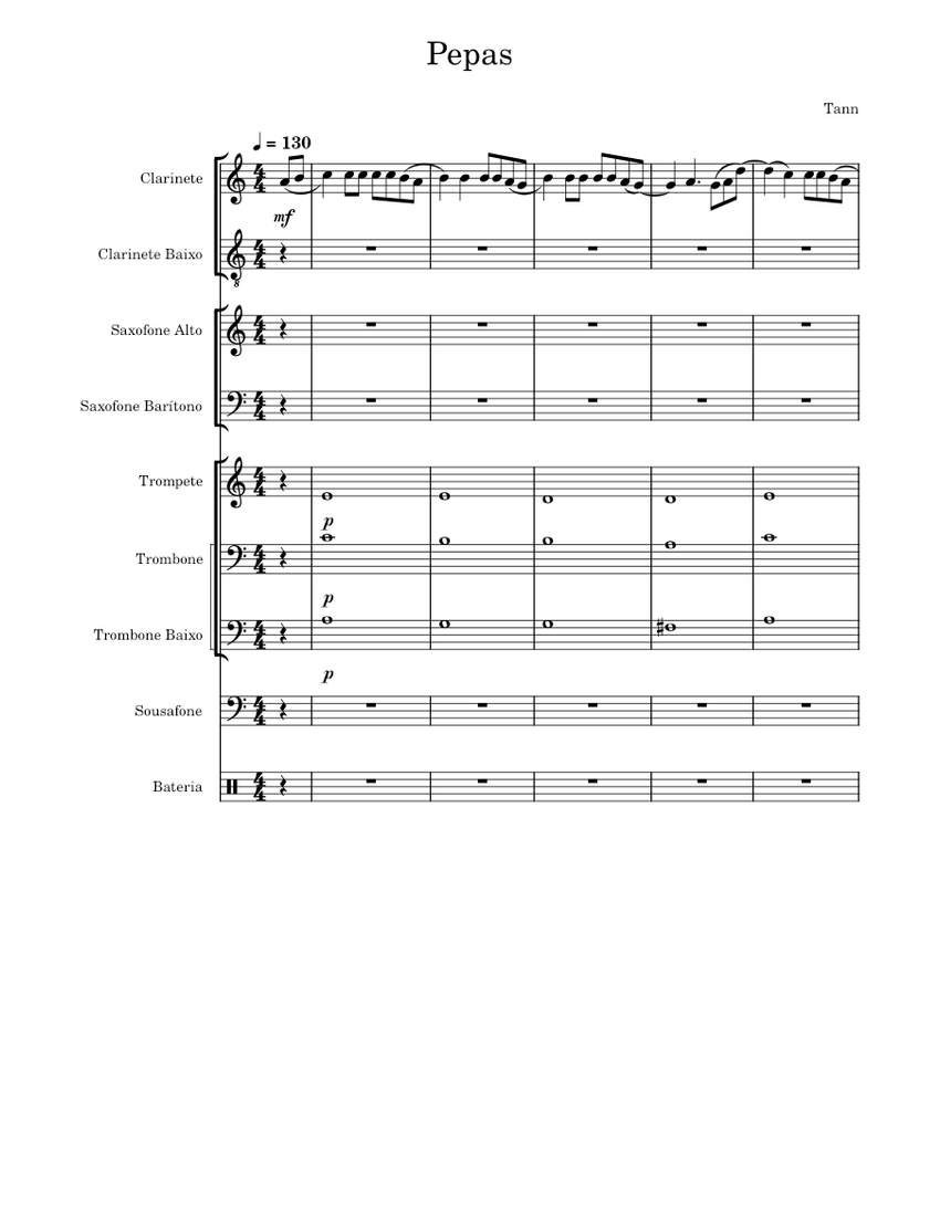 Pepas - Farruko Sheet music for Trombone, Clarinet in b-flat, Clarinet ...