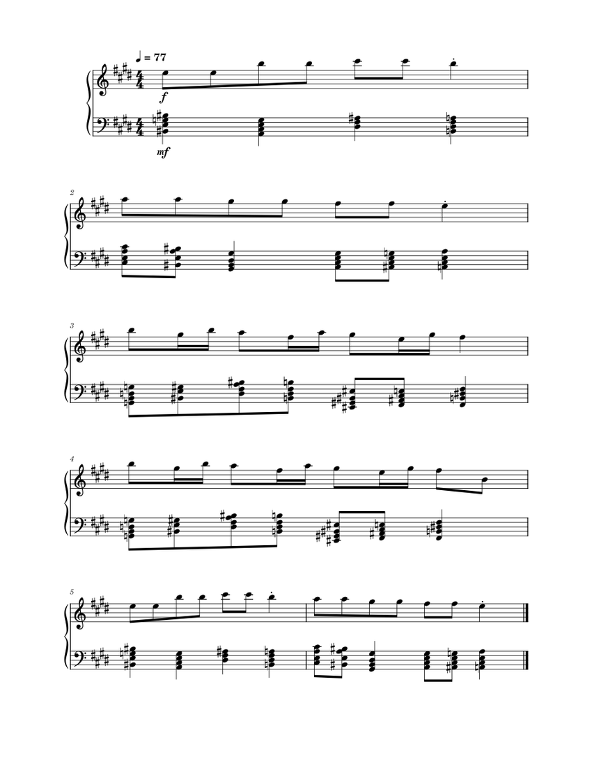 perfectly normal twinkle twinkle Sheet music for Piano (Solo) Easy ...