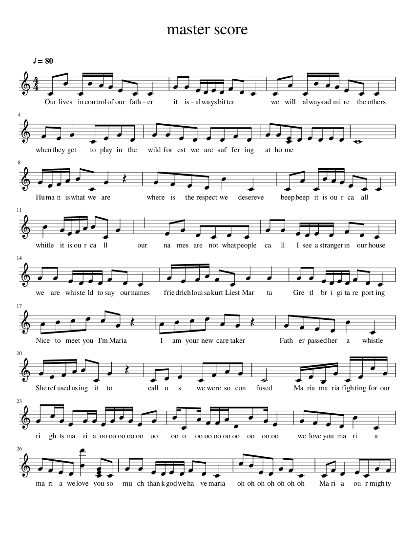 master score version 1 with lyrics doen by zaikia group Sheet music for ...