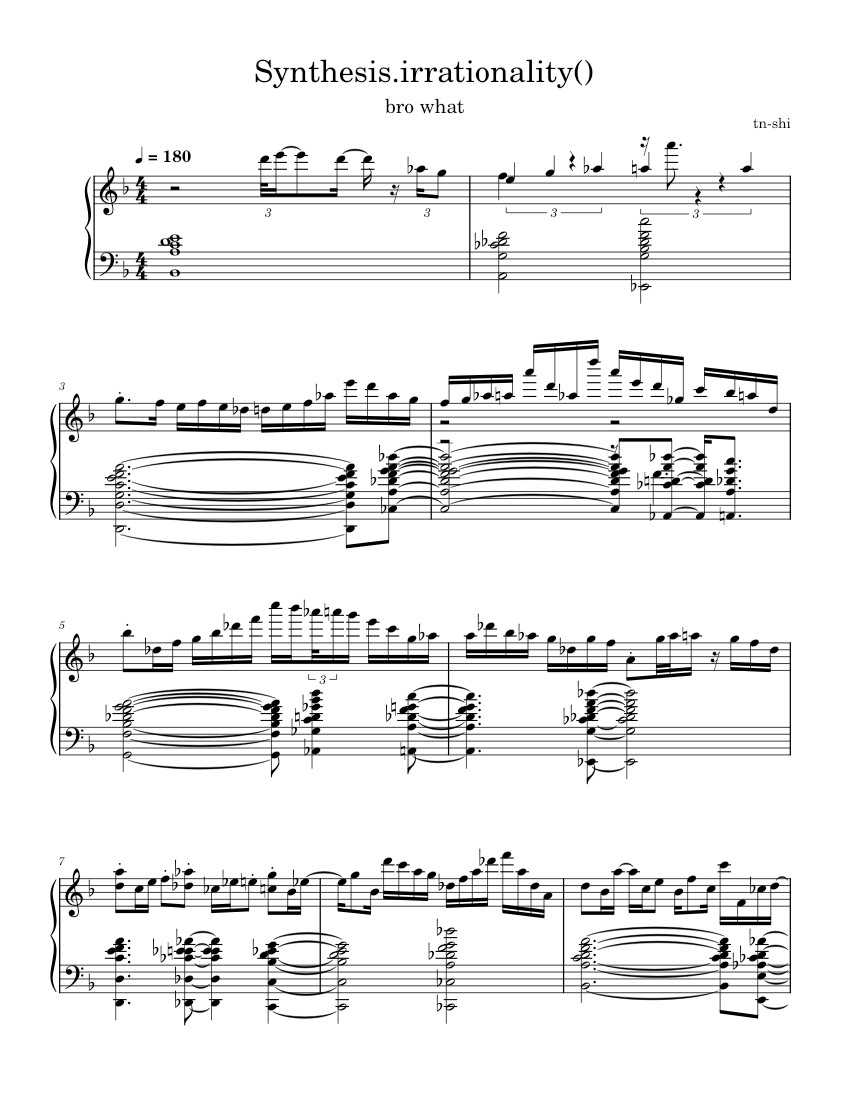 Synthesis – tn-shi (irrationality) Sheet music for Piano (Solo ...