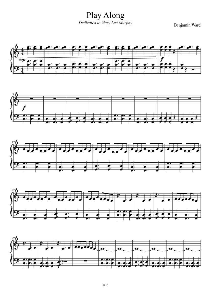 Play Along Sheet Music for Piano (Solo) easy | MuseScore.com