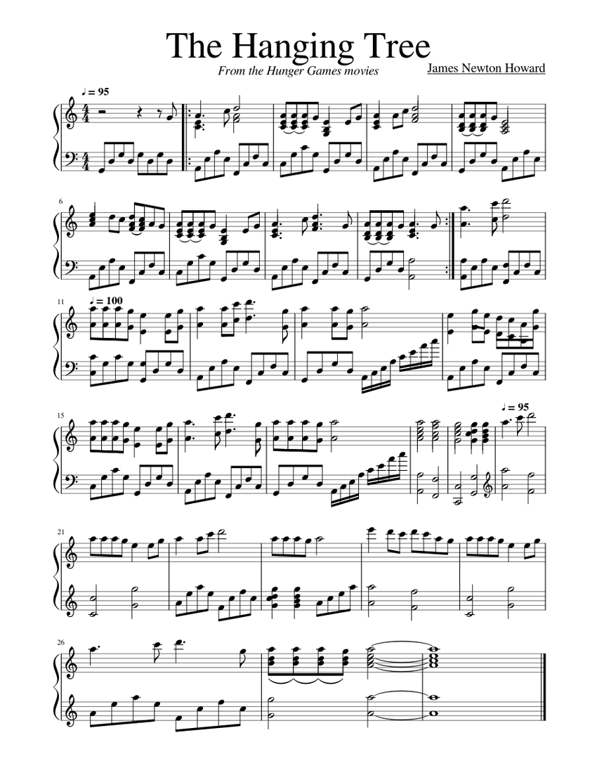 The Hanging Tree Sheet music for Saxophone (Alto), Saxophone (Baritone ...