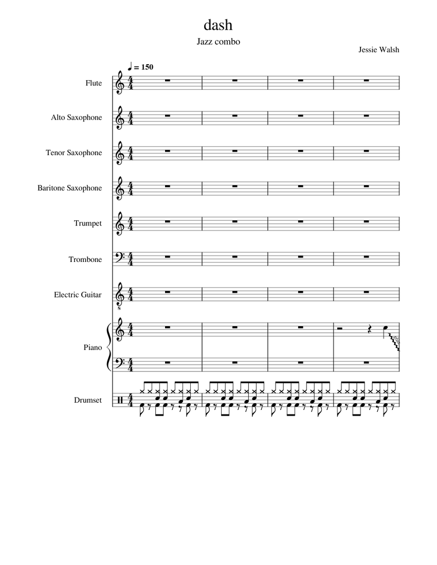 dash Sheet music for Piano, Trombone, Flute, Saxophone alto & more ...