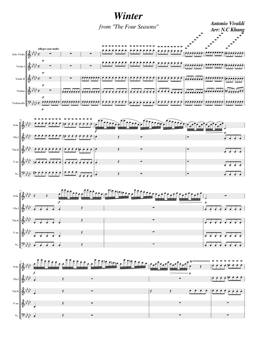 Le quattro stagioni – Antonio Vivaldi Winter The Four Seasons A ...