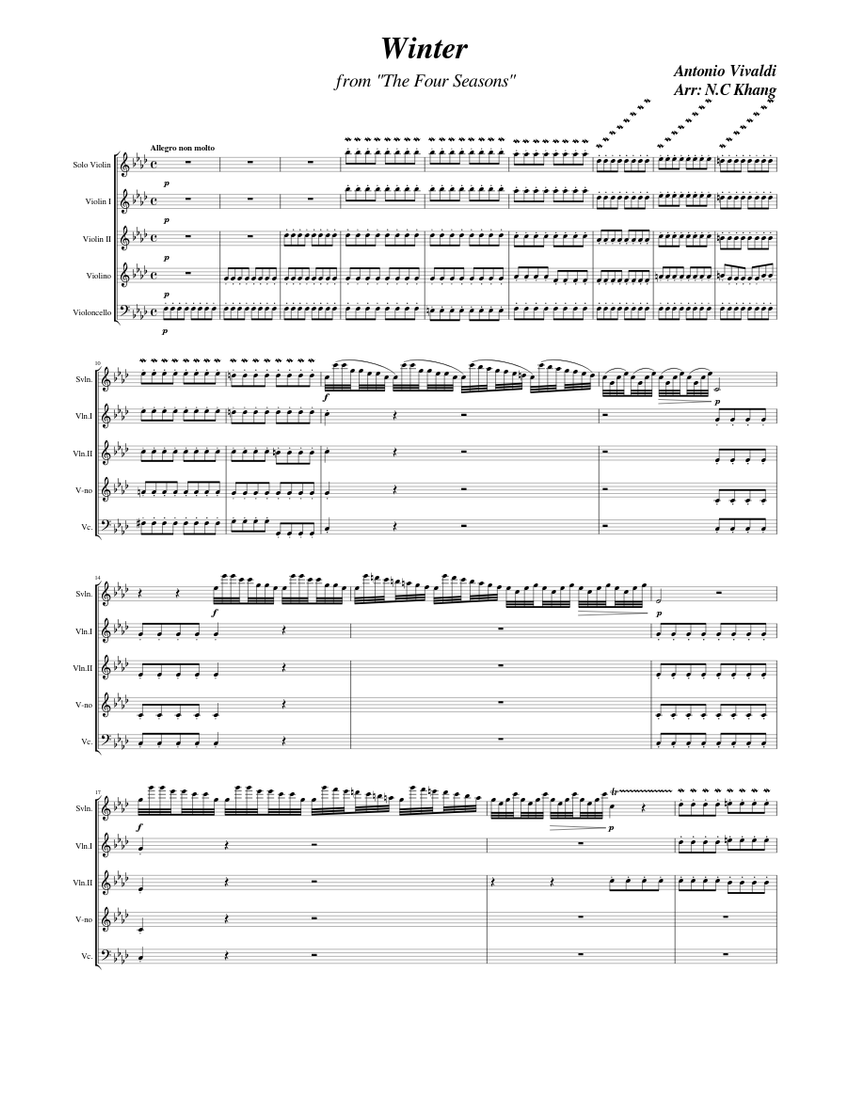 Le quattro stagioni – Antonio Vivaldi Winter The Four Seasons A ...
