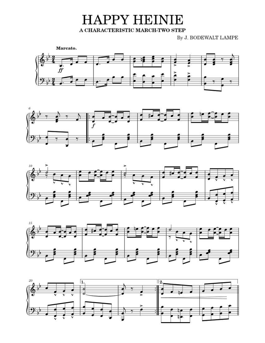 Happy Heinie (1905) Sheet music for Piano (Solo) | Musescore.com