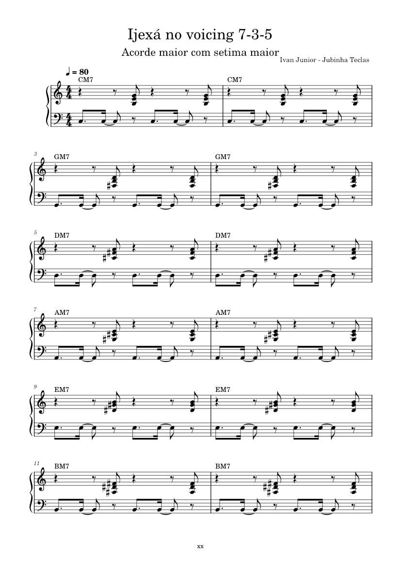 Ijexá no voicing 7-3-5 Sheet music for Piano (Solo) | Musescore.com