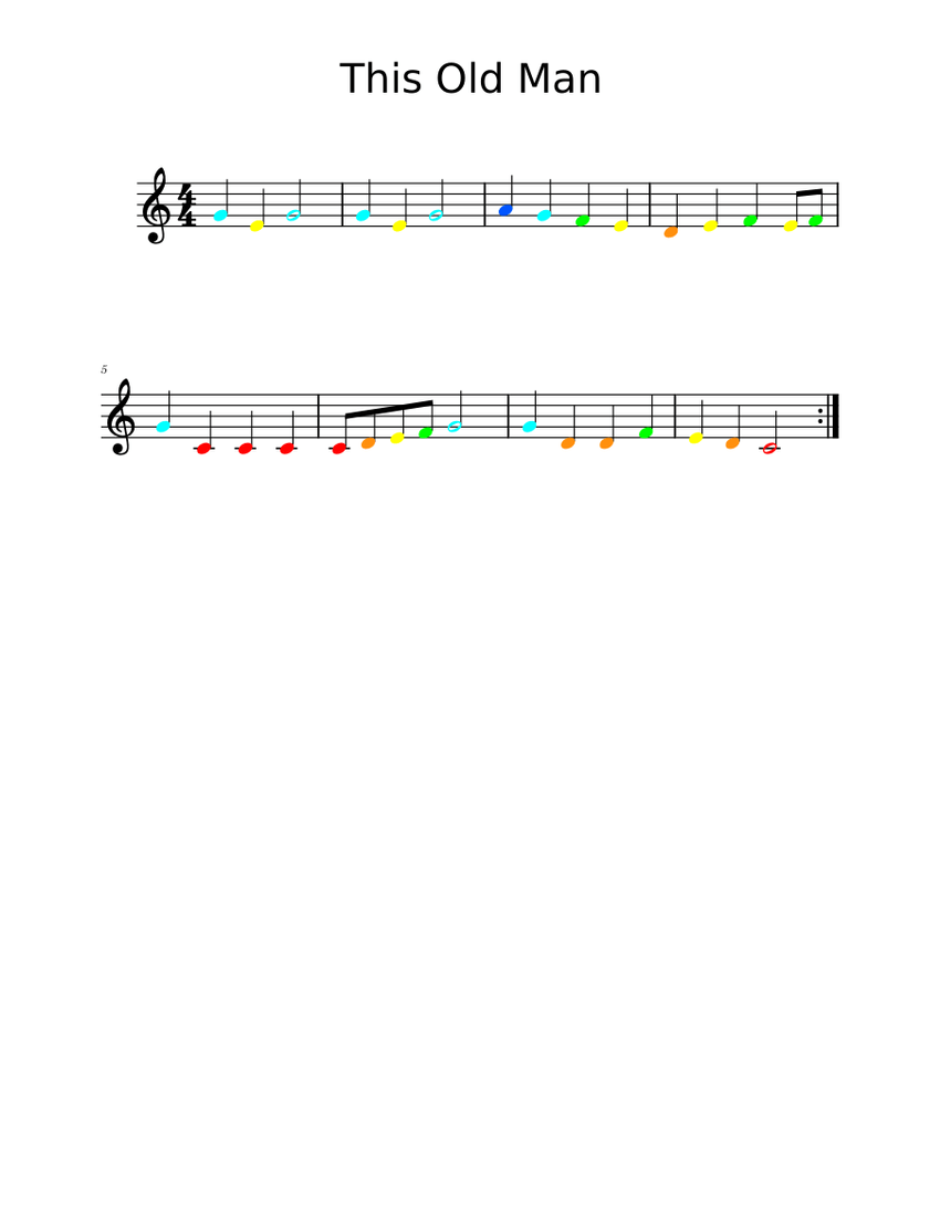 This Old Man Sheet music for Piano (Solo) | Musescore.com