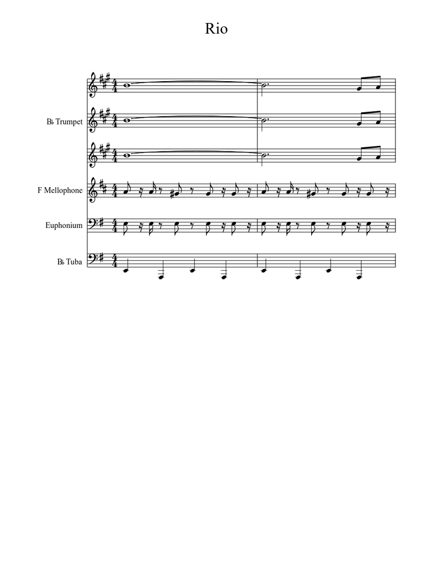 Rio! Sheet music for Tuba, Trumpet (Brass Duet) | Download and print in ...