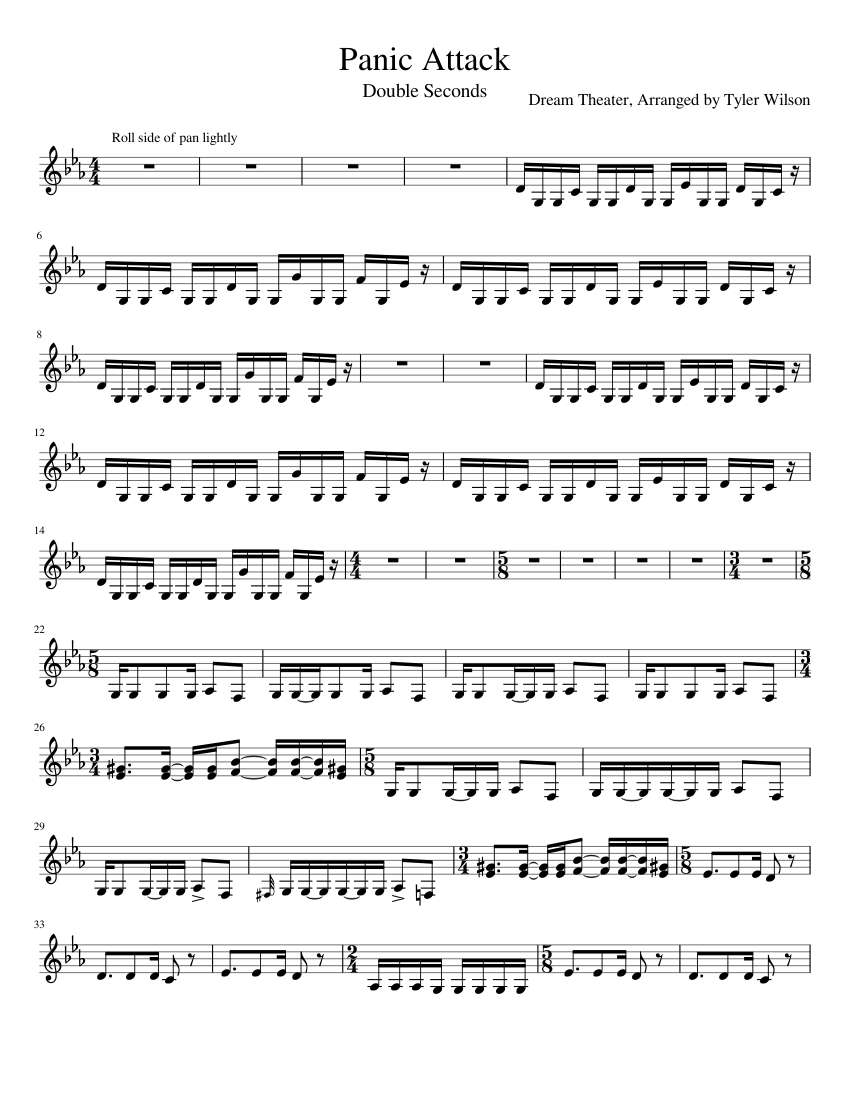 Panic Attack (Double Seconds) Sheet music for Steel drums (Rock band ...