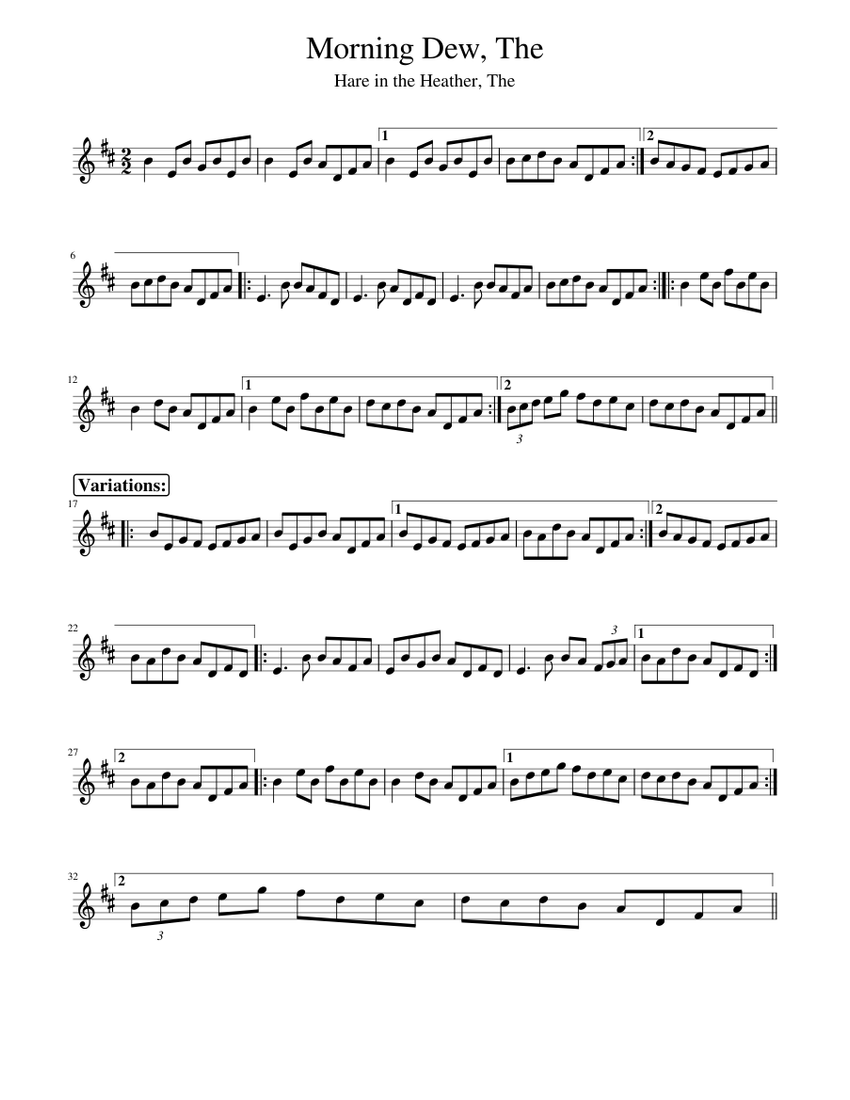 The Morning Dew Sheet music for Piano (Solo) | Musescore.com