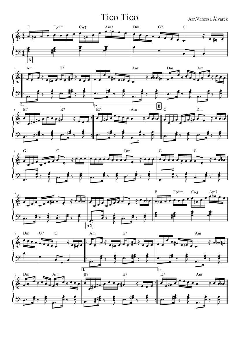 Tico Tico Sheet music for Piano (Solo) | Musescore.com