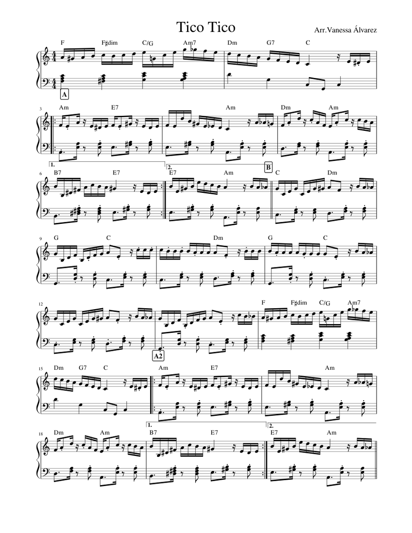 Tico Tico Sheet music for Piano (Solo) | Musescore.com