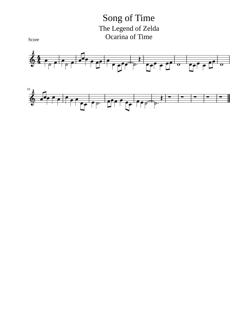 Song of Time Ocarina Sheet music for Flute other (Solo) | Musescore.com