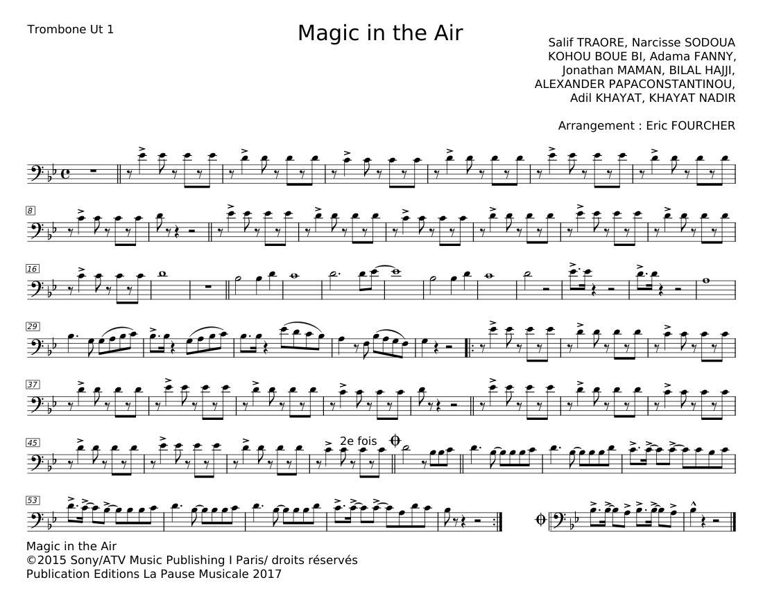 Magic in the Air - Magic System Sheet music for Trombone (Solo ...