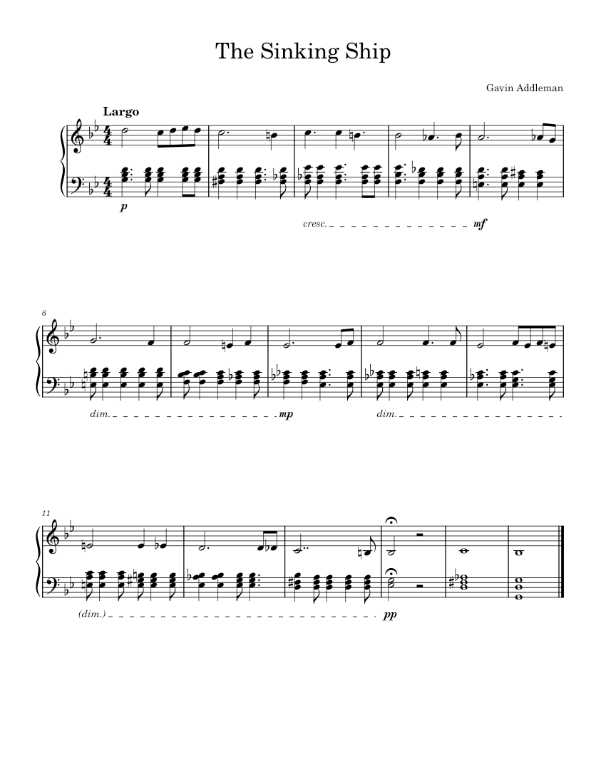 The Sinking Ship Sheet music for Piano (Solo) Easy | Musescore.com