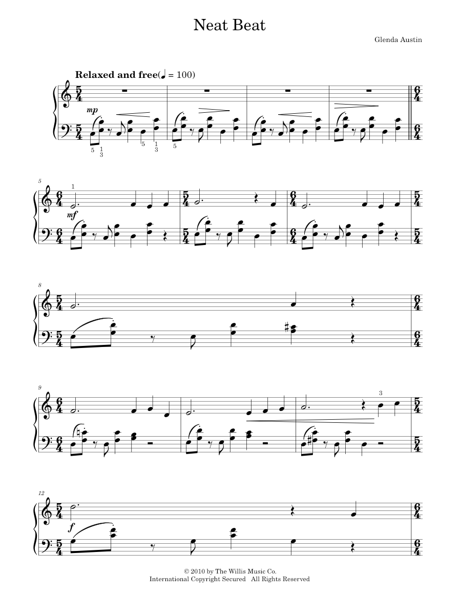Neat Beat Sheet music for Piano by Glenda Austin Official | MuseScore.com