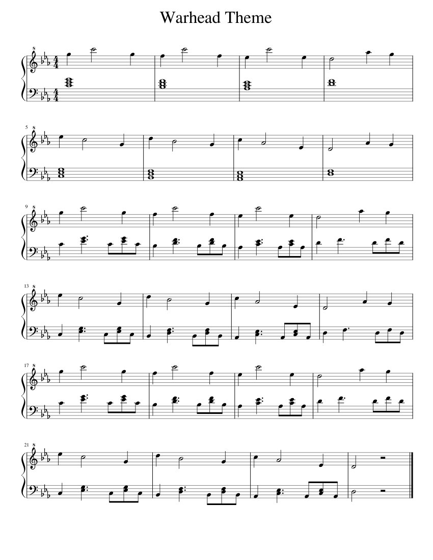 Warhead Theme - Scp Secret laboratory Sheet music for Piano (Solo) Easy ...