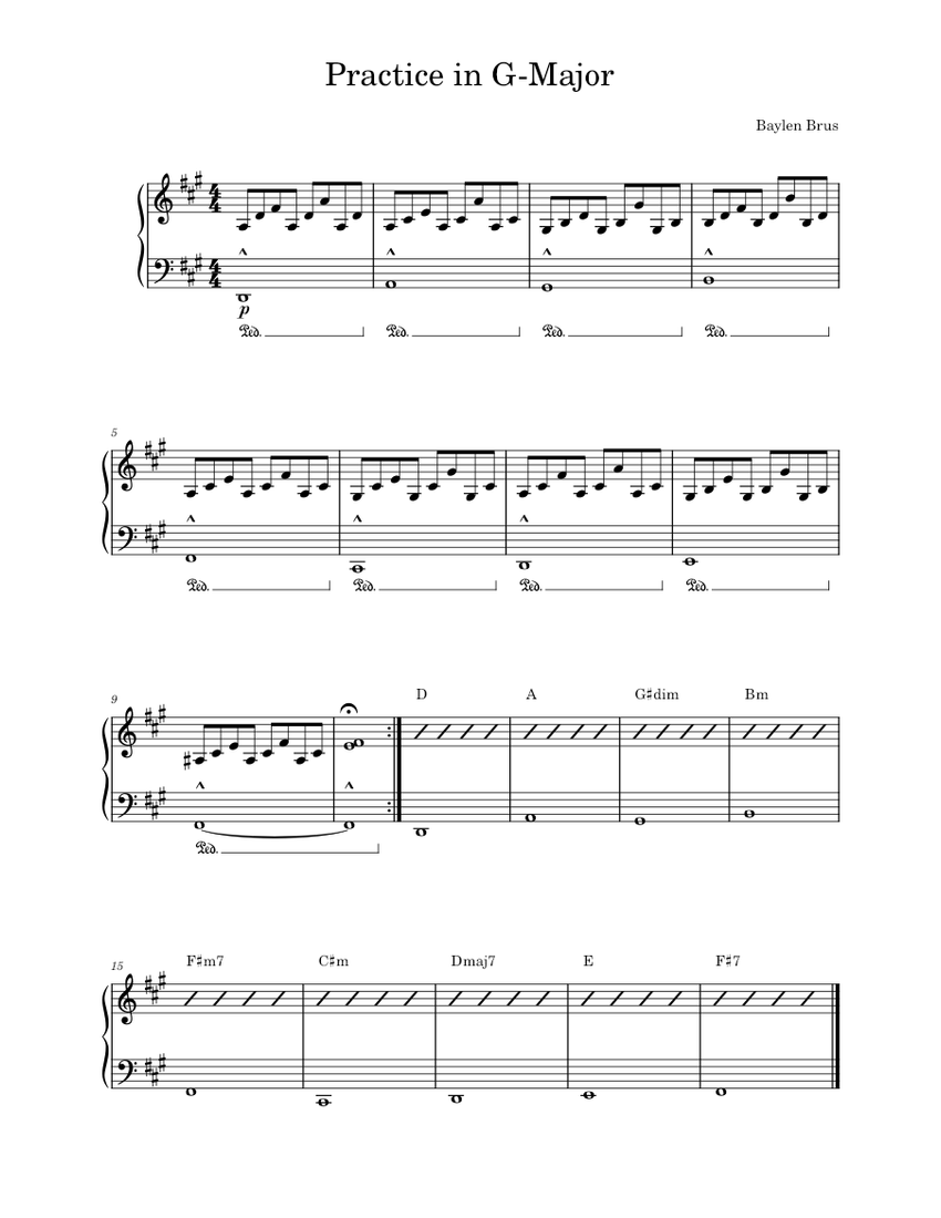 Practice in G-Major Sheet music for Piano (Solo) | Musescore.com
