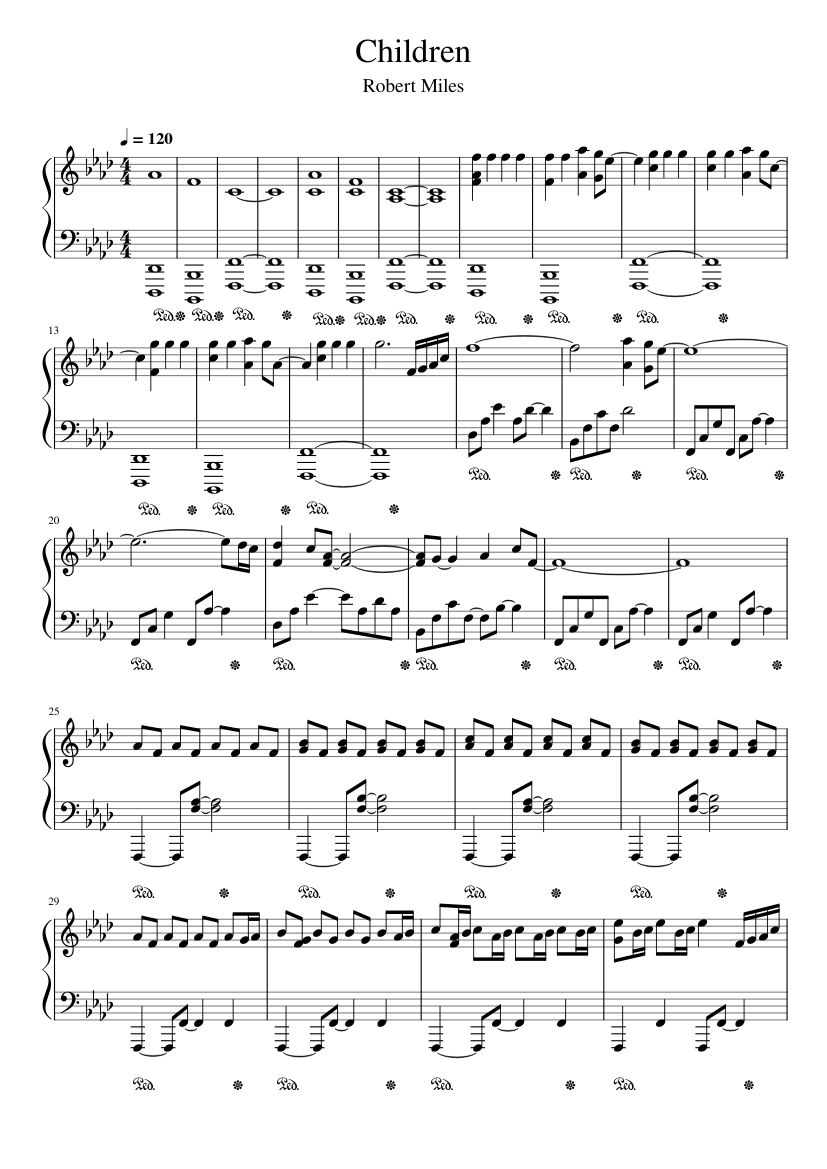Children - Robert Miles Sheet music for Piano (Solo) | Musescore.com
