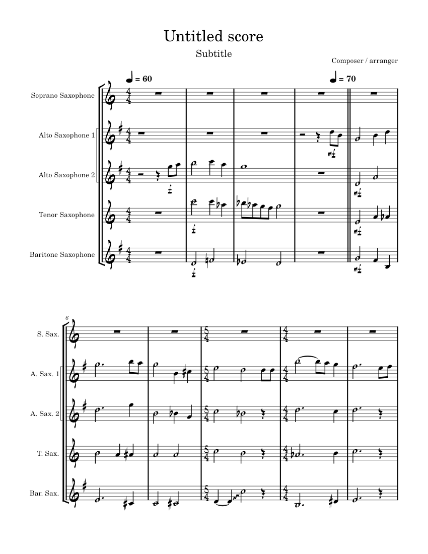 The National Anthem Sheet music for Saxophone alto, Saxophone tenor ...