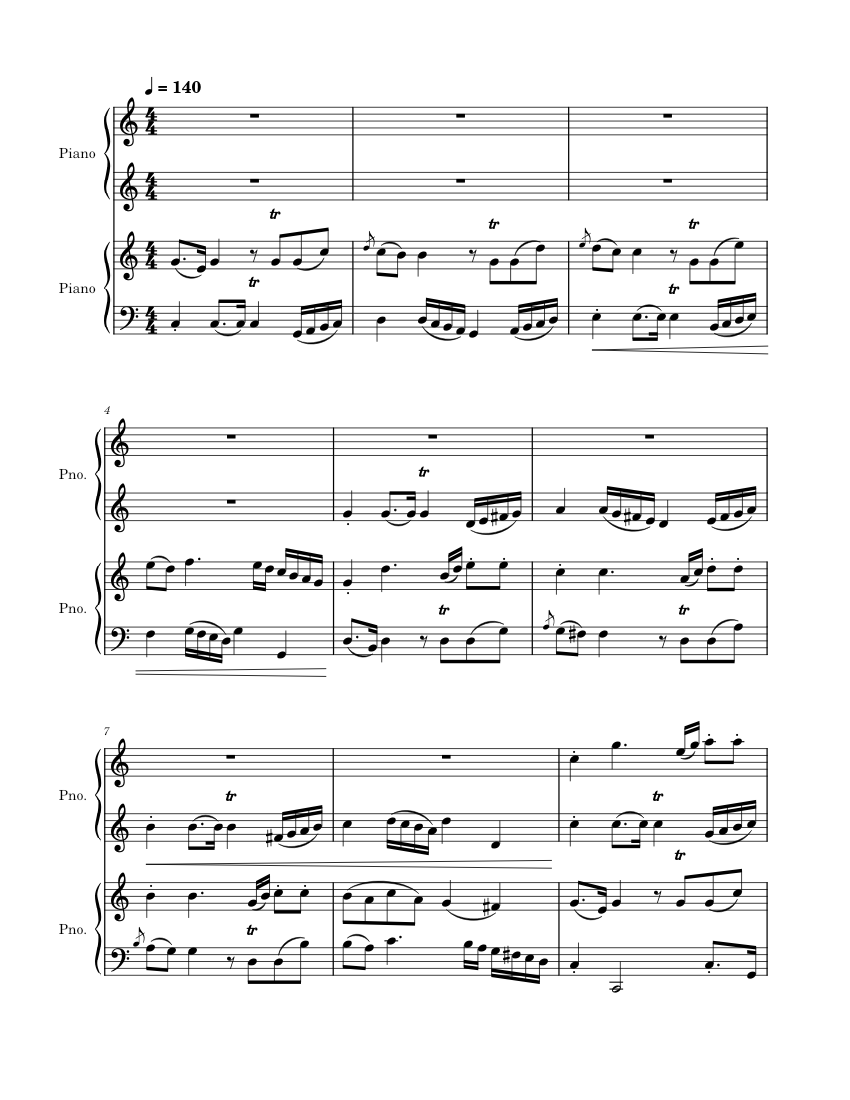 Symphony Counterpoint Practice Sheet music for Piano (Piano Four Hand ...