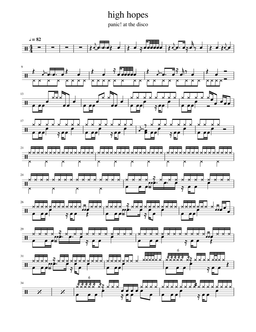 High hopes Sheet music for Drum group (Percussion Ensemble) | Musescore.com