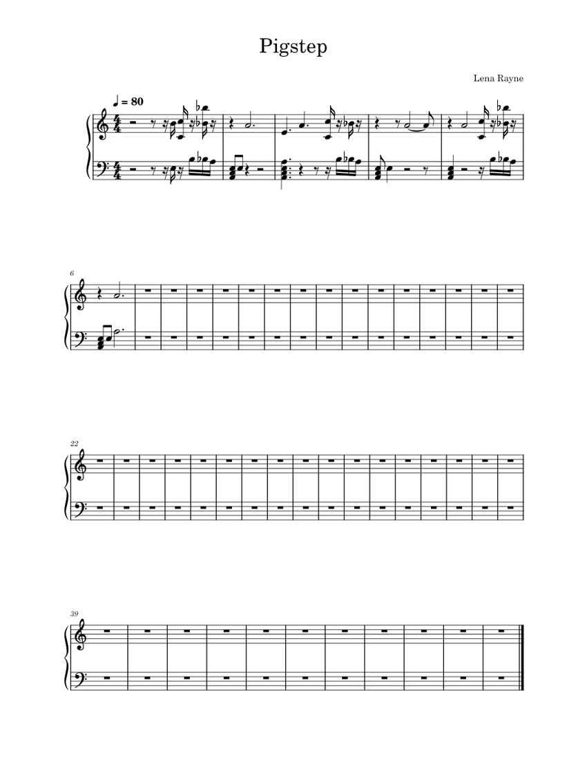 Pigstep Sheet music for Piano (Solo) Easy | Musescore.com