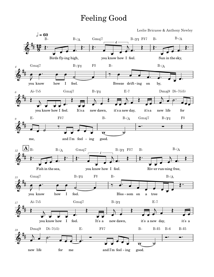 Feeling good – Michael Bublé Sheet music for Piano (Solo) Easy ...
