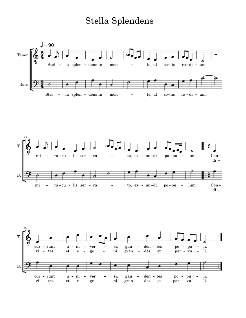 Stella_Splendens Sheet music for Tenor, Bass voice (A Capella ...