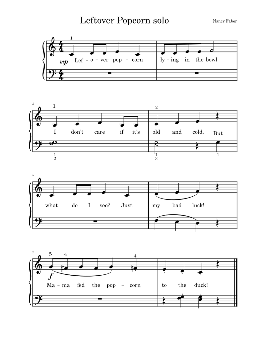 Leftovers popcorn - piano tutorial