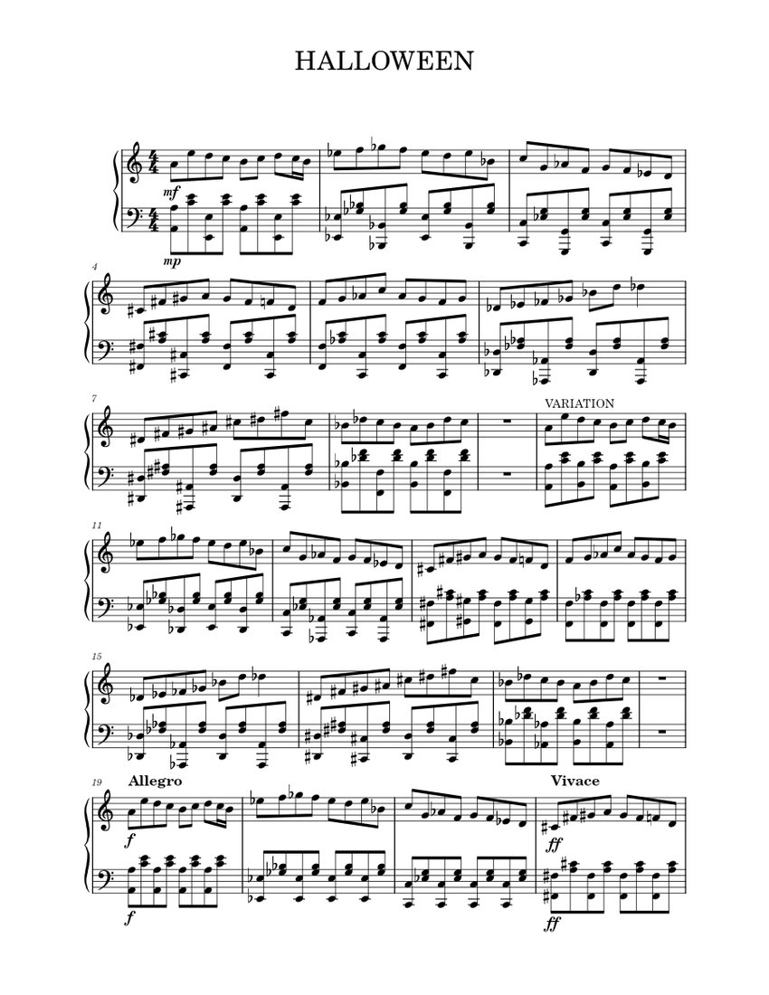 HALLOWEEN Sheet music for Piano (Solo) | Musescore.com