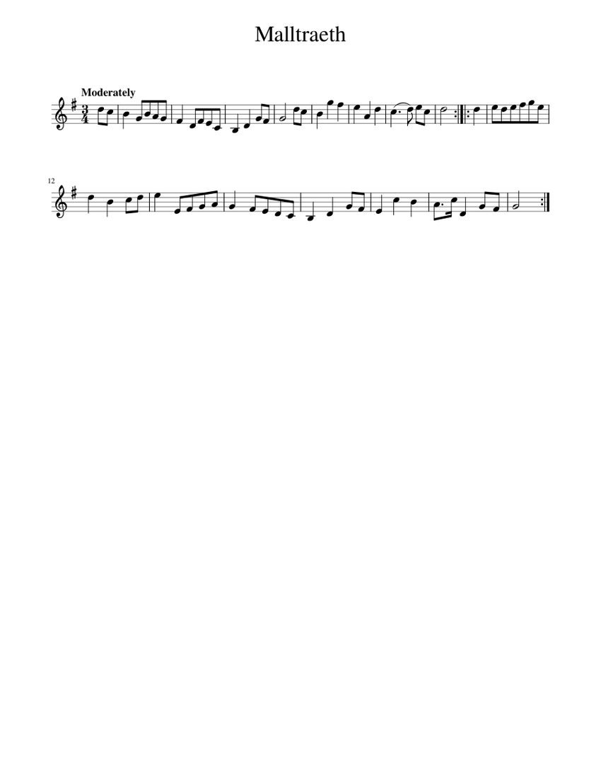 Malltraeth Sheet music for Piano (Solo) | Musescore.com