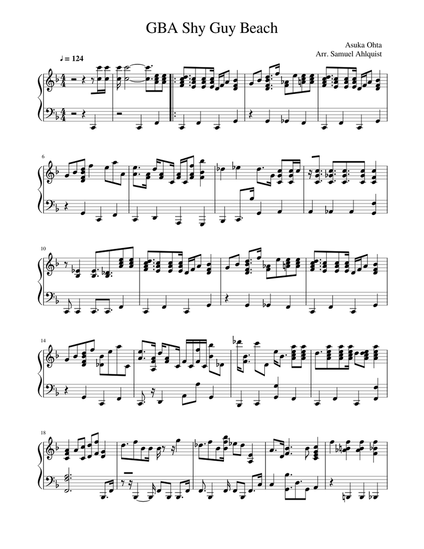 GBA Shy Guy Beach Sheet music for Piano (Solo) | Musescore.com