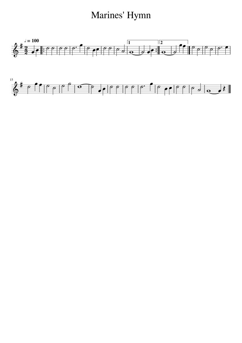 Marines' Hymn Sheet music for Piano (Solo) Easy | Musescore.com