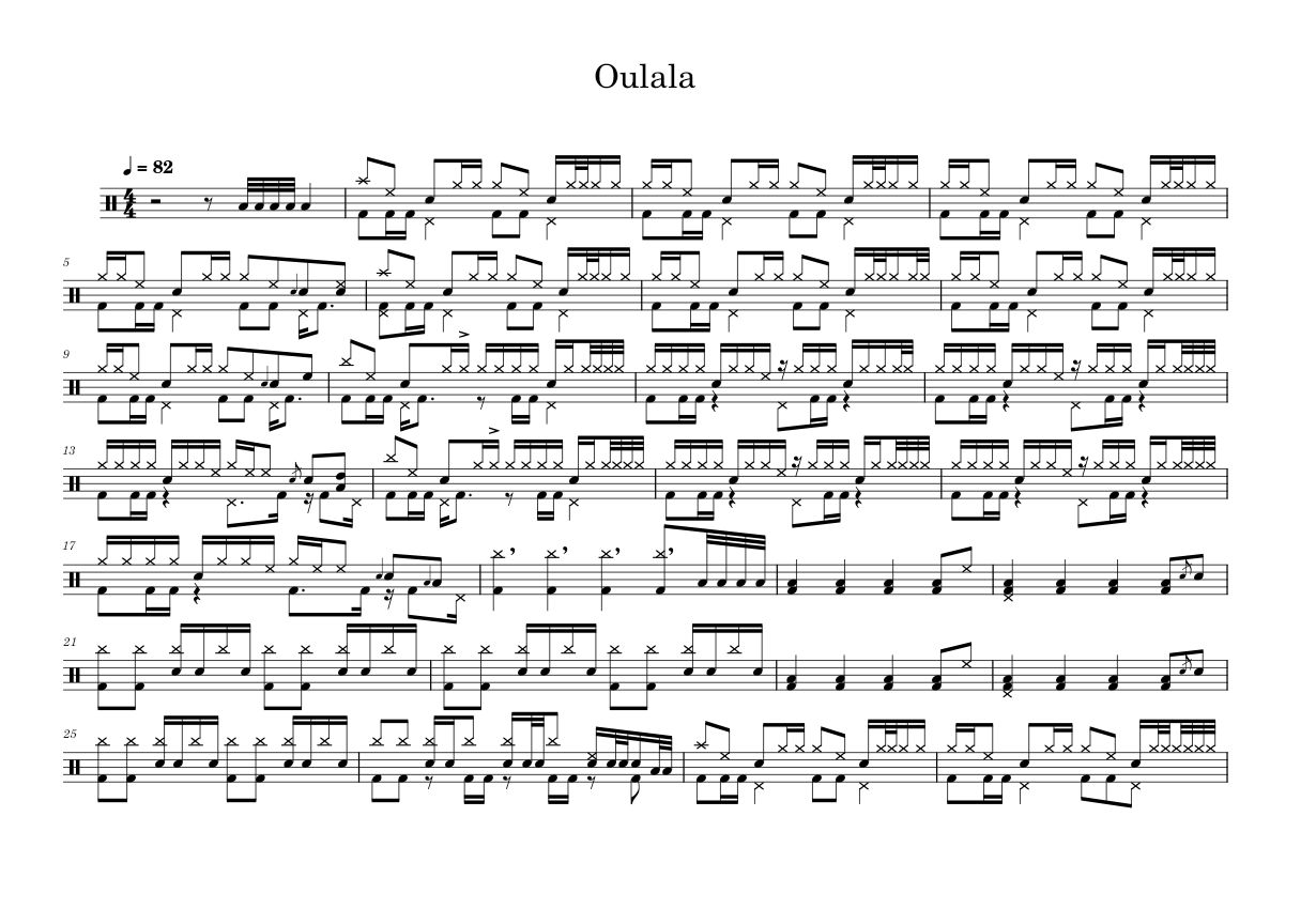 Oulala – Vundabar Oulala Sheet music for Drum group (Solo) | Musescore.com