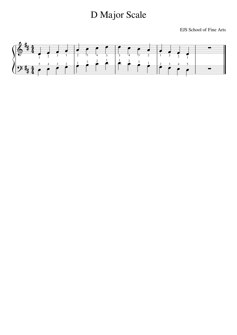 D Major Scale Sheet music for Piano (Solo) Easy | Musescore.com