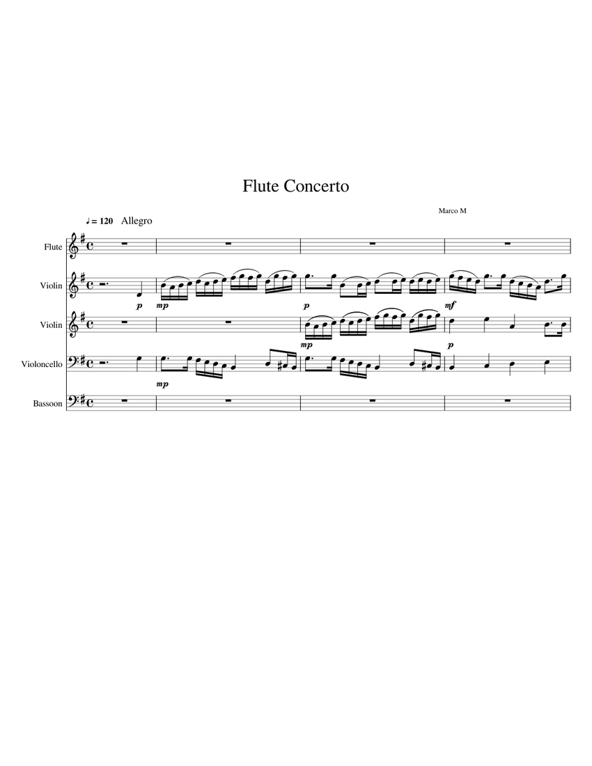 Flute Concerto in G major - piano tutorial
