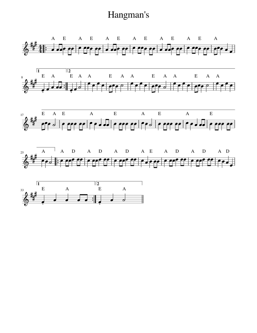 Hangman's Sheet music for Piano (Solo) | Musescore.com