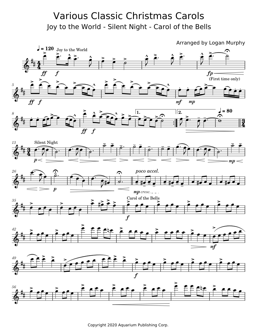 Various Classic Christmas Carols - Misc Christmas Sheet music for Piano ...