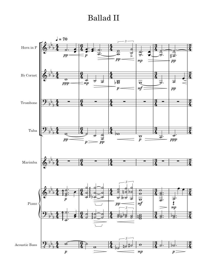 Ballad_II.mscz Sheet music for Piano, Trombone, Tuba, French horn ...