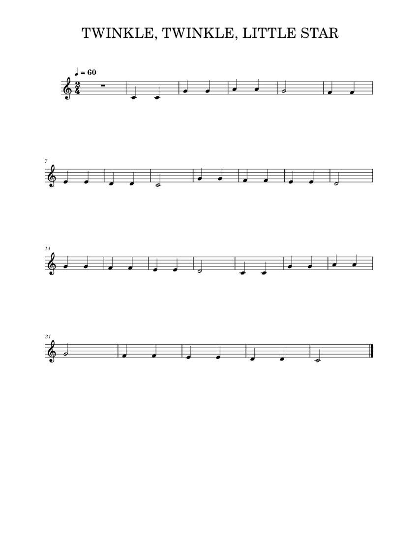 TWINKLE, TWINKLE, LITTLE STAR – ĐSA102 Sheet music for Piano (Solo ...