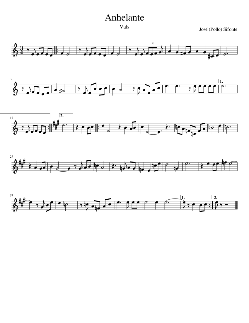 Anhelante Sheet music for Soprano (Solo) | Musescore.com